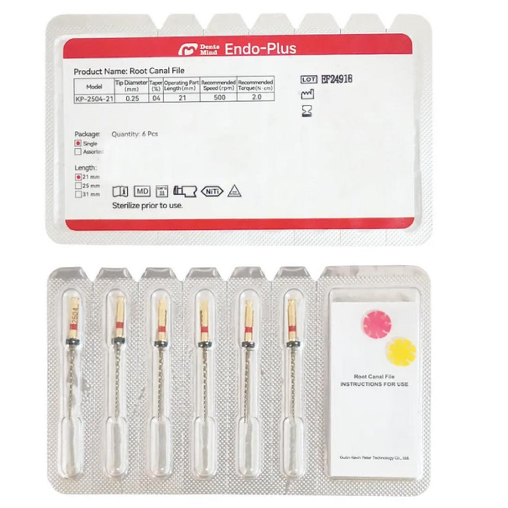 Endo Plus Gold Rotary File 21MM | Woodpecker Heat-Treated NiTi Rotary ...