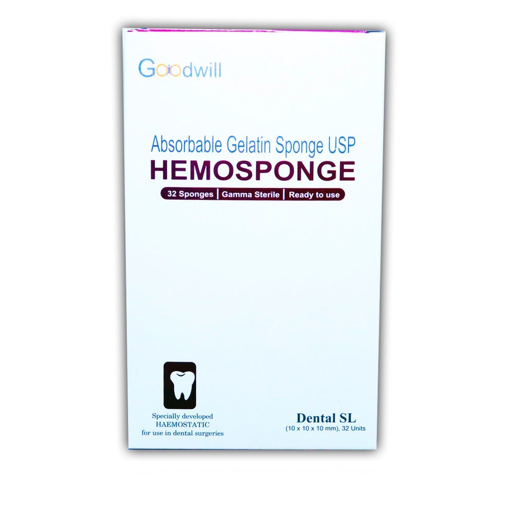 GOODWILL Hemosponge 10 X10 X10 MM 32PK | Absorbable Hemostatic Gelatin – amplemeds