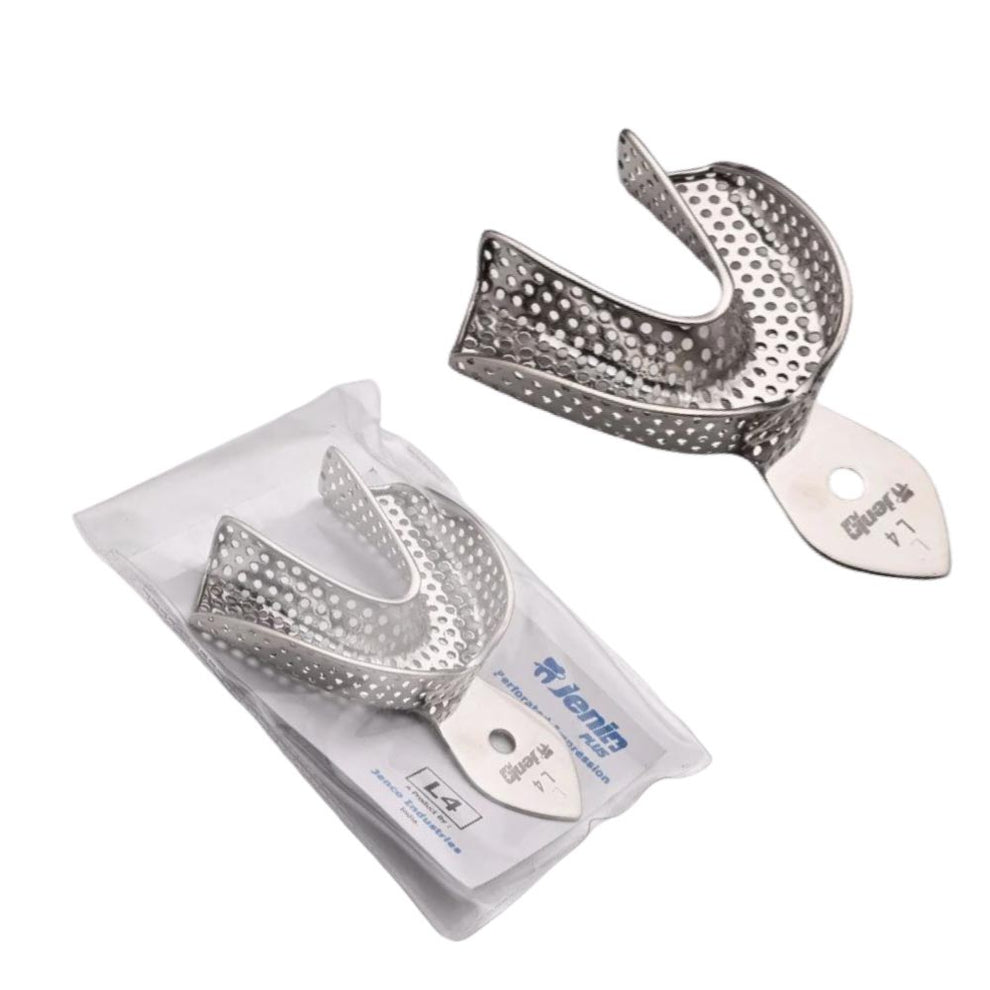 JENIN Plus Dentulous Lower L4 Perforated Rim Lock Impression Trays ...